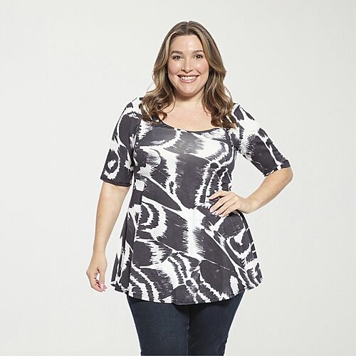Click here for 24seven Comfort Apparel Plus Size Abstract Scoop N... prices