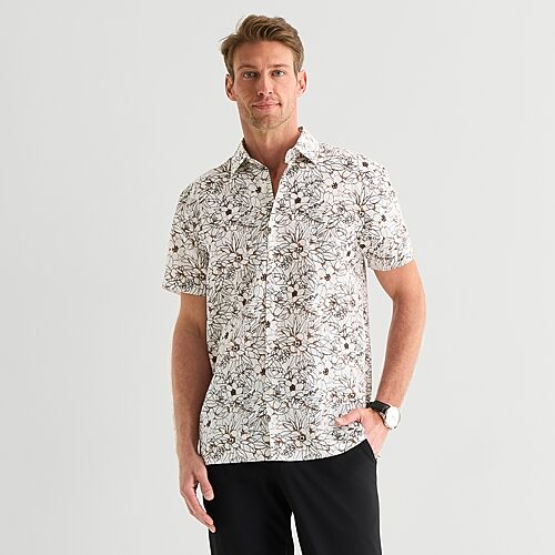 Click here for Stafford Linen Print Mens Short Sleeve Regular Fit... prices