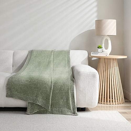 Click here for Chenille Midweight Throw  One Size  Green prices
