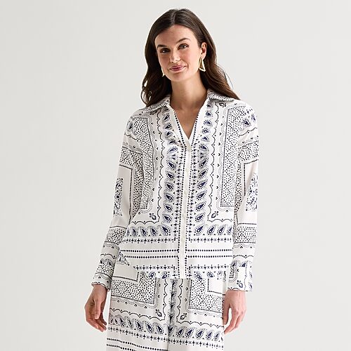 Click here for Worthington Womens Cuffed Long Sleeve Slim Fit But... prices