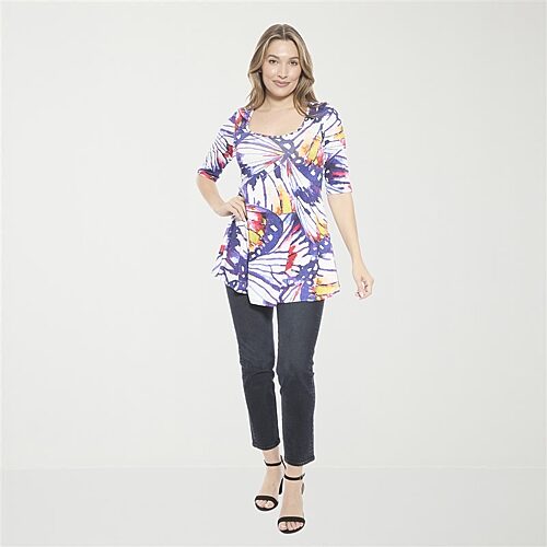 Click here for 24seven Comfort Apparel Womens Butterfly Scoop Nec... prices