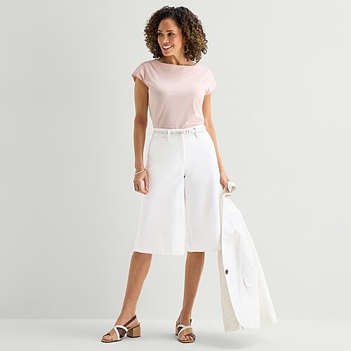 Click here for Liz Claiborne Emma Womens Culotte Pant  8  White prices