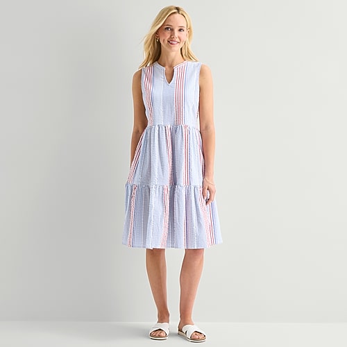 Click here for St. Johns Bay Womens Square Neck Sleeveless Stripe... prices