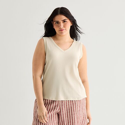 Click here for A.N.A Womens Plus V Neck Sleeveless Tank Top  1x... prices