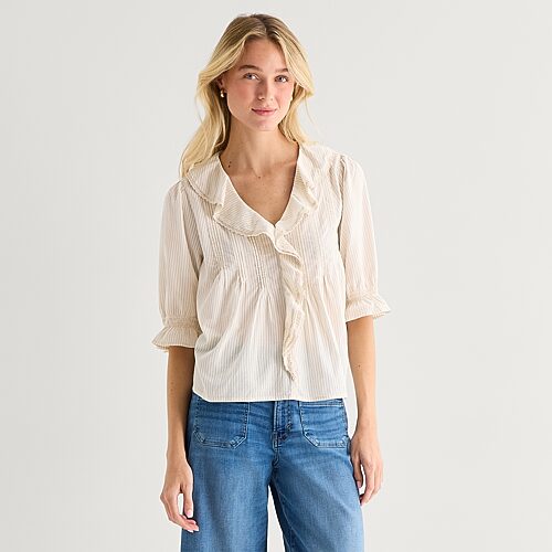 Click here for a.n.a Womens V Neck Elbow Sleeve Blouse  X-large... prices