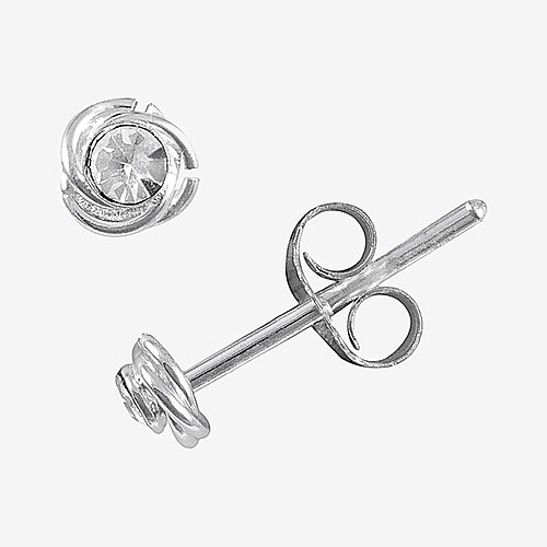 Click here for Itsy Bitsy Crystal Sterling Silver Twist Stud Earr... prices