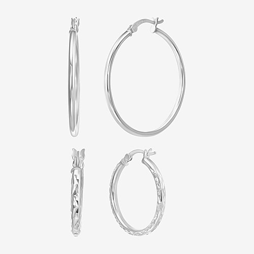 Click here for Womens Sterling Silver Round 2 Pair Earring Set  O... prices