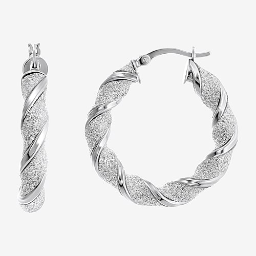 Click here for Womens Sterling Silver 30mm Round Hoop Earrings  O... prices