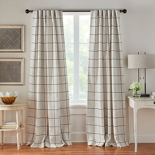 Click here for Threadmade Brighton Windowpane Plaid Blackout Rod... prices
