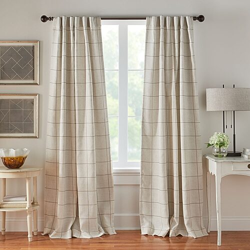 Click here for Threadmade Brighton Windowpane Plaid Blackout Rod... prices