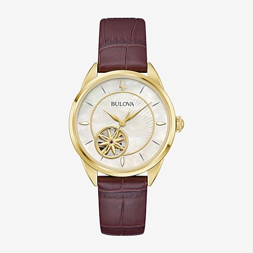 Click here for Bulova Womens Sutton Automatic Brown Leather Strap... prices