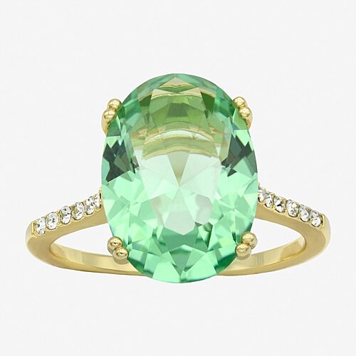 Click here for Sparkle Allure Womens Green Crystal 14K Gold Over... prices