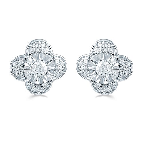 Click here for 3/8 CT. T.W. Natural White Diamond Sterling Silver... prices