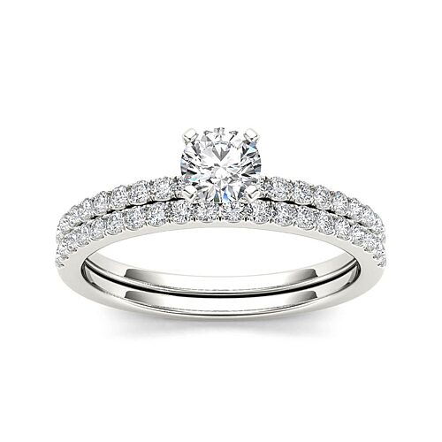 Click here for 3/4 CT.T.W. Natural Diamond 14K White Gold Bridal... prices
