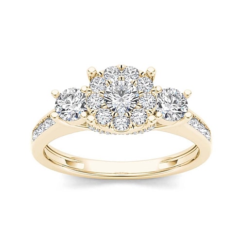 Click here for 1 CT.T.W. Natural Diamond 10K Yellow Gold 3-Stone... prices