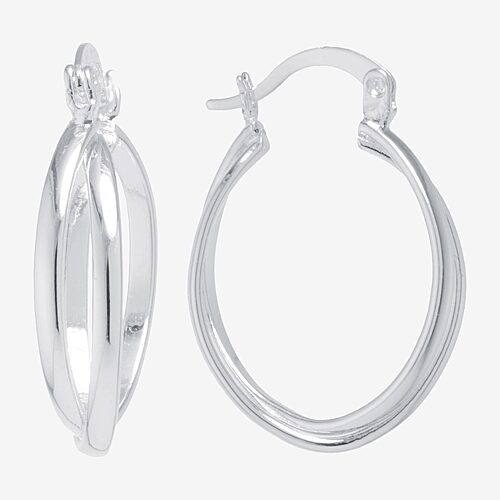 Click here for Silver Reflections Pure Silver Over Brass Hoop Ear... prices