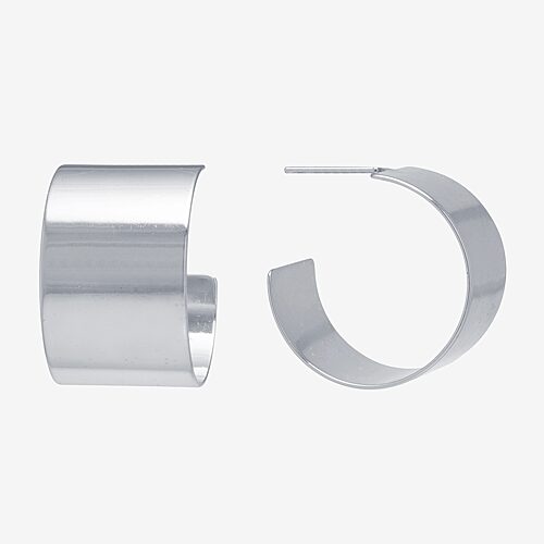 Click here for Silver Reflections Pure Silver Over Brass Hoop Ear... prices
