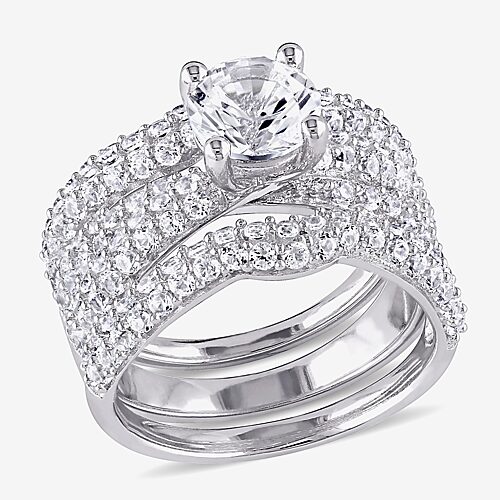Click here for Modern Bride Gemstone Womens Lab Created White Sap... prices