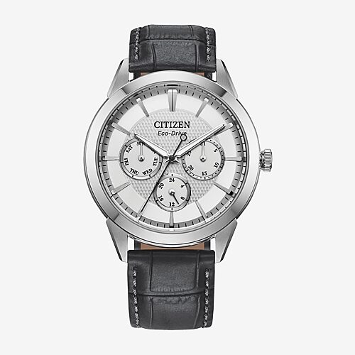 Click here for Citizen Eco-Drive Mens Rolan Gray Leather Strap Wa... prices