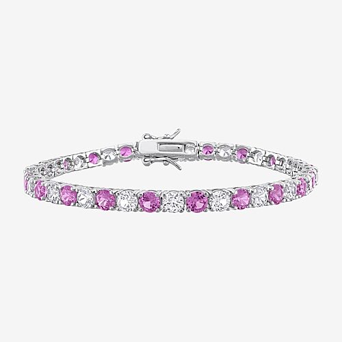 Click here for Womens Lab Created Pink Sapphire Sterling Silver 7... prices