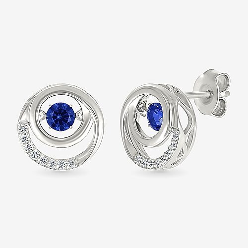 Click here for Lab Created Blue Sapphire Sterling Silver 13mm Rou... prices