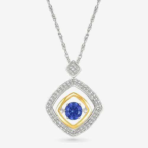Click here for Womens 1/10 CT. T.W. Lab Created Blue Sapphire 10K... prices