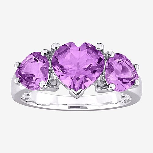 Click here for Womens Gemstone Sterling Silver Heart 3-Stone Cock... prices
