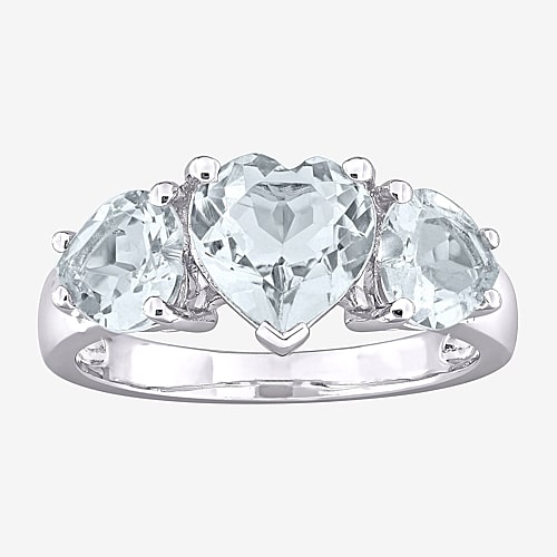 Click here for Womens Gemstone Sterling Silver Heart 3-Stone Cock... prices