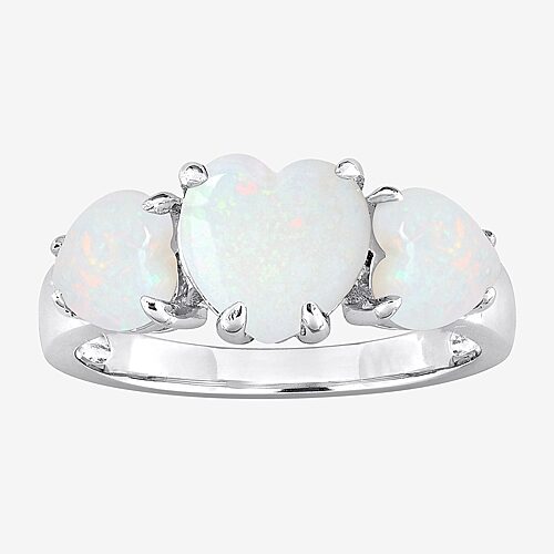 Click here for Womens Gemstone Sterling Silver Heart 3-Stone Cock... prices