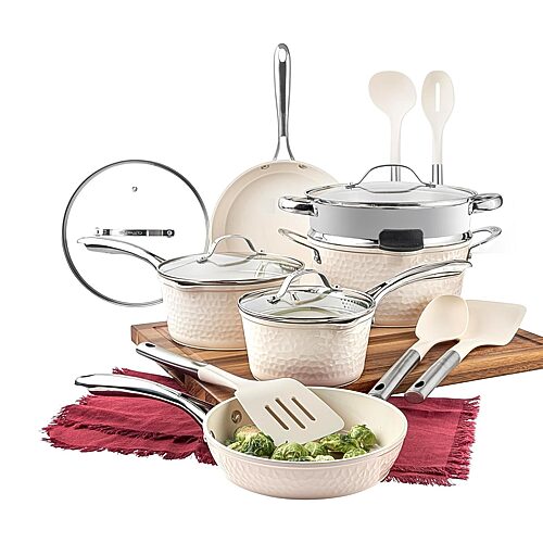 Click here for Gotham Steel Hammered Cream 15-Piece Ceramic Nonst... prices