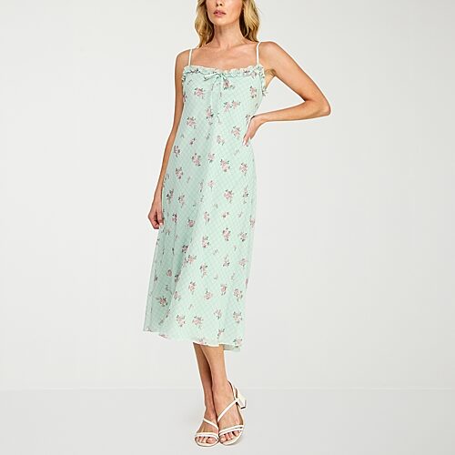 Click here for B. Smart Womens Juniors Sleeveless Floral Midi Sli... prices