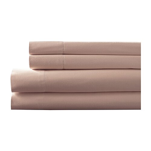 Beatrice Home Fashions Hemstitch 400tc Sheet Set  One Size  Pink