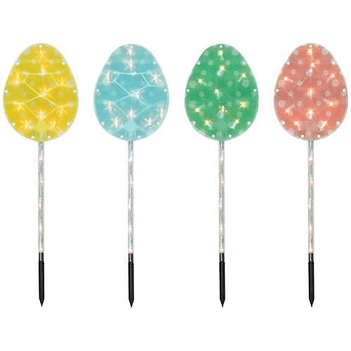 Click here for Northlight Pastel Egg Clear 4-pc. Pathway Light  O... prices
