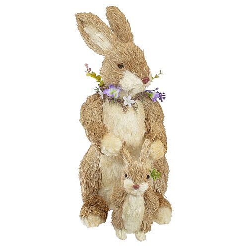 Click here for Northlight 14in Sisal Mommy And Baby Bunny Easter... prices