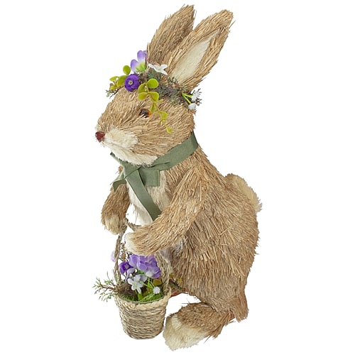 Click here for Northlight 15in Brown Sisal Bunny Rabbit With Bask... prices