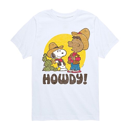 Click here for Peanuts Big Boys Howdy Graphic Tee - White prices