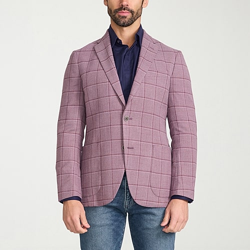 Click here for IBIZA AZURE Mens Windowpane Slim Fit Sport Coat  3... prices