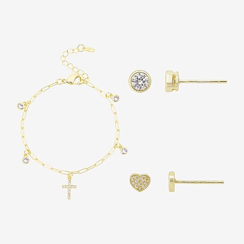 Click here for Gratitude & Grace Girls Cubic Zirconia 14K Gold Ov... prices