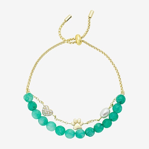 Click here for Footnotes Paw Womens Green Agate 14K Gold Over Bra... prices