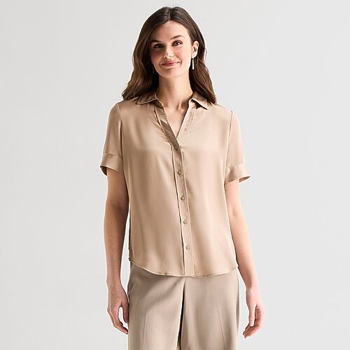 Click here for Worthington Womens Short Sleeve Slim Fit Blouse  P... prices