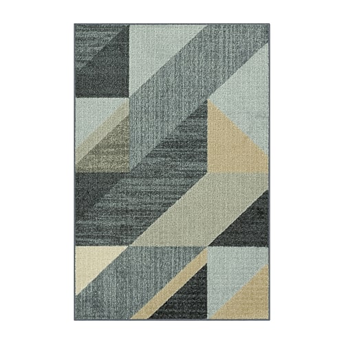 Click here for Maples Blue Geo Indoor Rectangular Accent Rug  One... prices