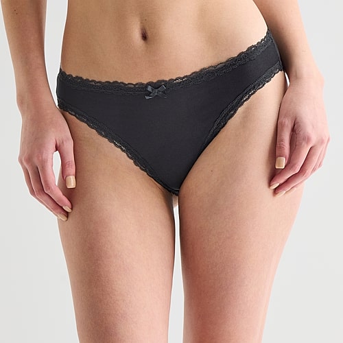 Click here for Arizona Body Cotton with Lace High Leg Bikini  Med... prices