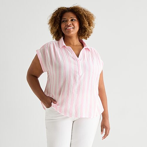Click here for St. Johns Bay Womens Plus Short Sleeve Blouse  2x... prices