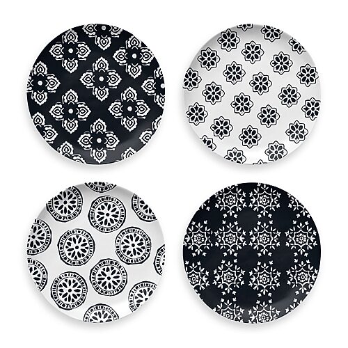 Click here for Abode Homewares Black Medallion Melamine Salad Pla... prices
