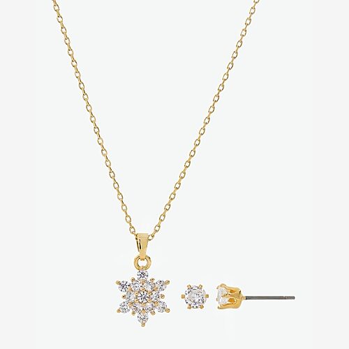 Click here for Sparkle Allure Womens Cubic Zirconia 14K Gold Over... prices