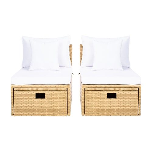 Click here for Pramla Outdoor Set With Ottoman - Natural/white prices