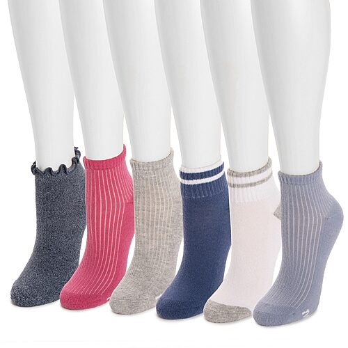Click here for Muk Luks Mini Womens 6 Pair Crew Socks  9-11  Gray prices