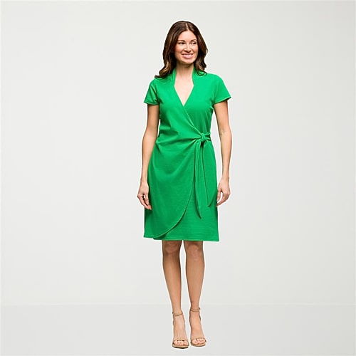Click here for 24seven Comfort Apparel Womens Mandarin Collar Kne... prices