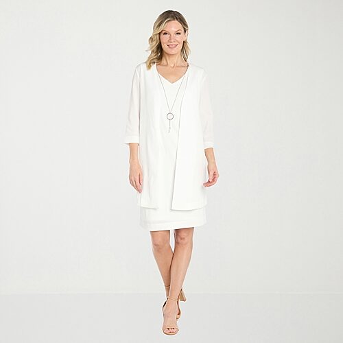Click here for R & M Richards Womens Jacket Dress With Removable... prices