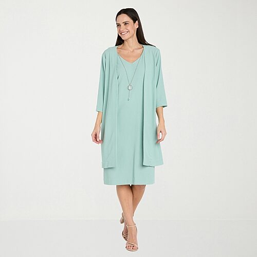 Click here for R & M Richards Womens Jacket Dress With Removable... prices